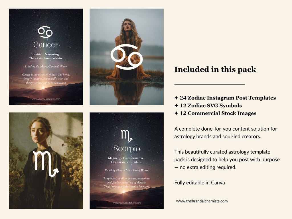 Zodiac Instagram Templates for Canva | Astrology Content Pack – The ...