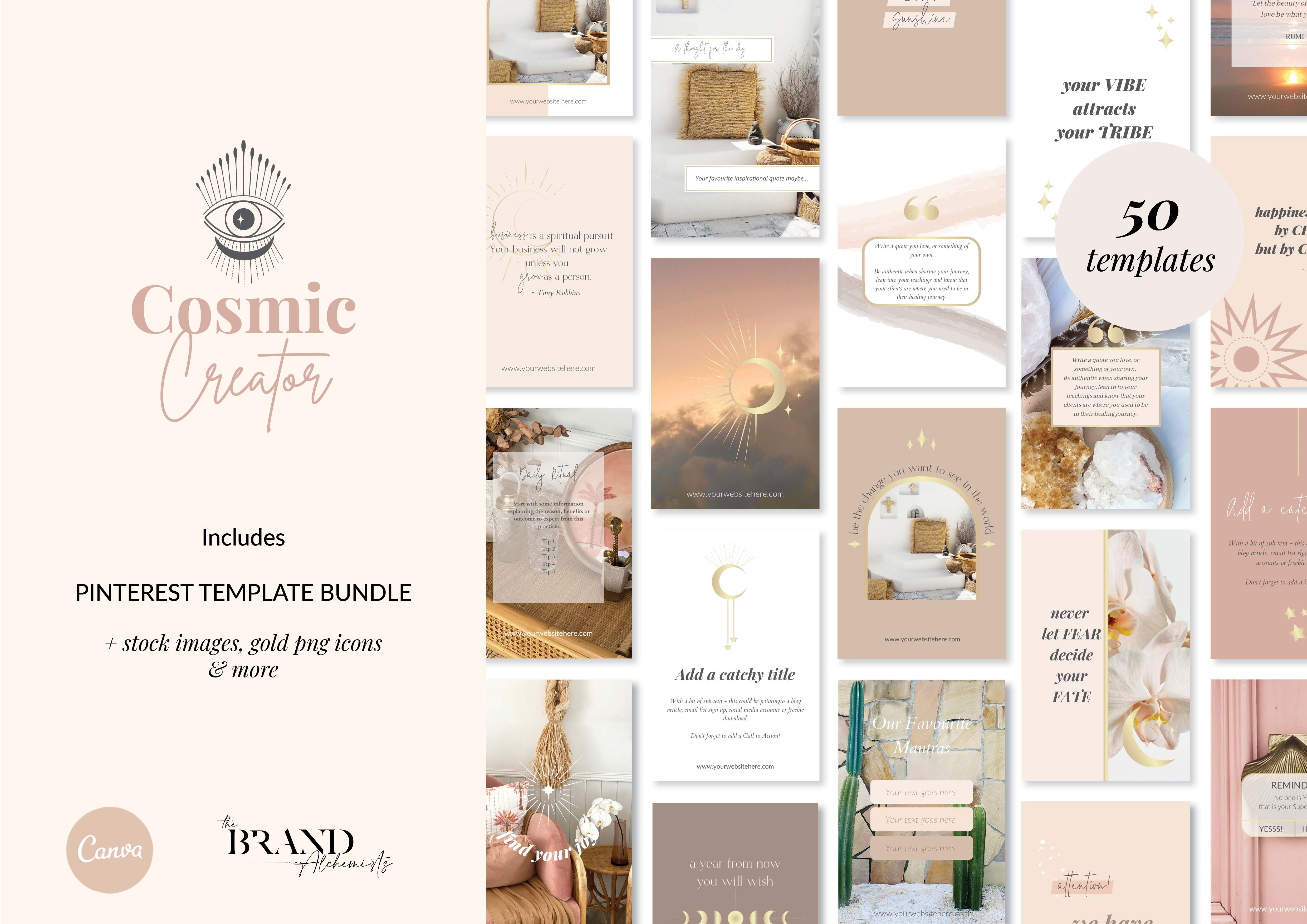 Cosmic Creator Pinterest Bundle | Editable Canva Templates – The Brand ...