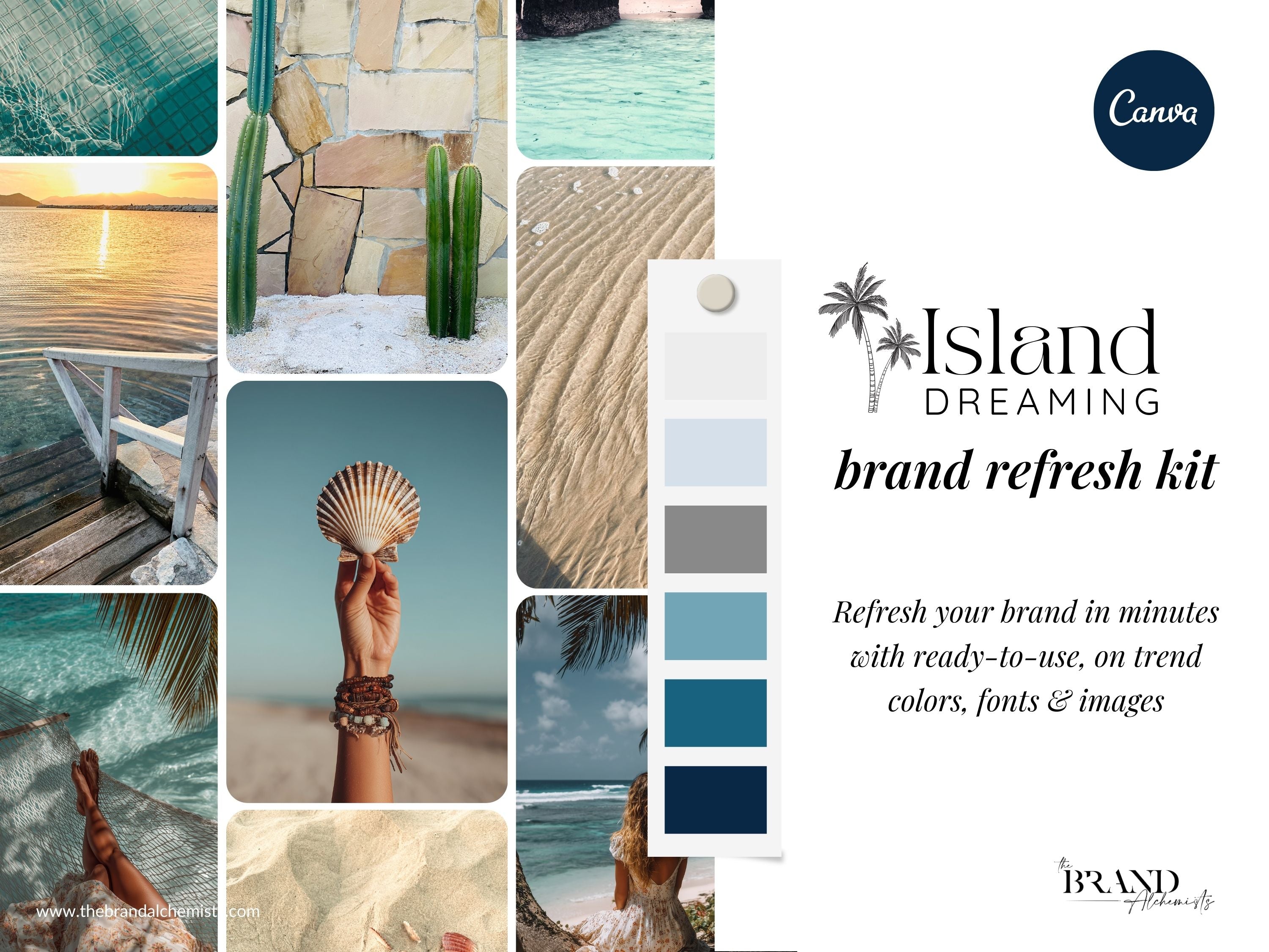 Island Dreaming Brand Kit + Stock Images | Coastal Luxe Branding Kit ...